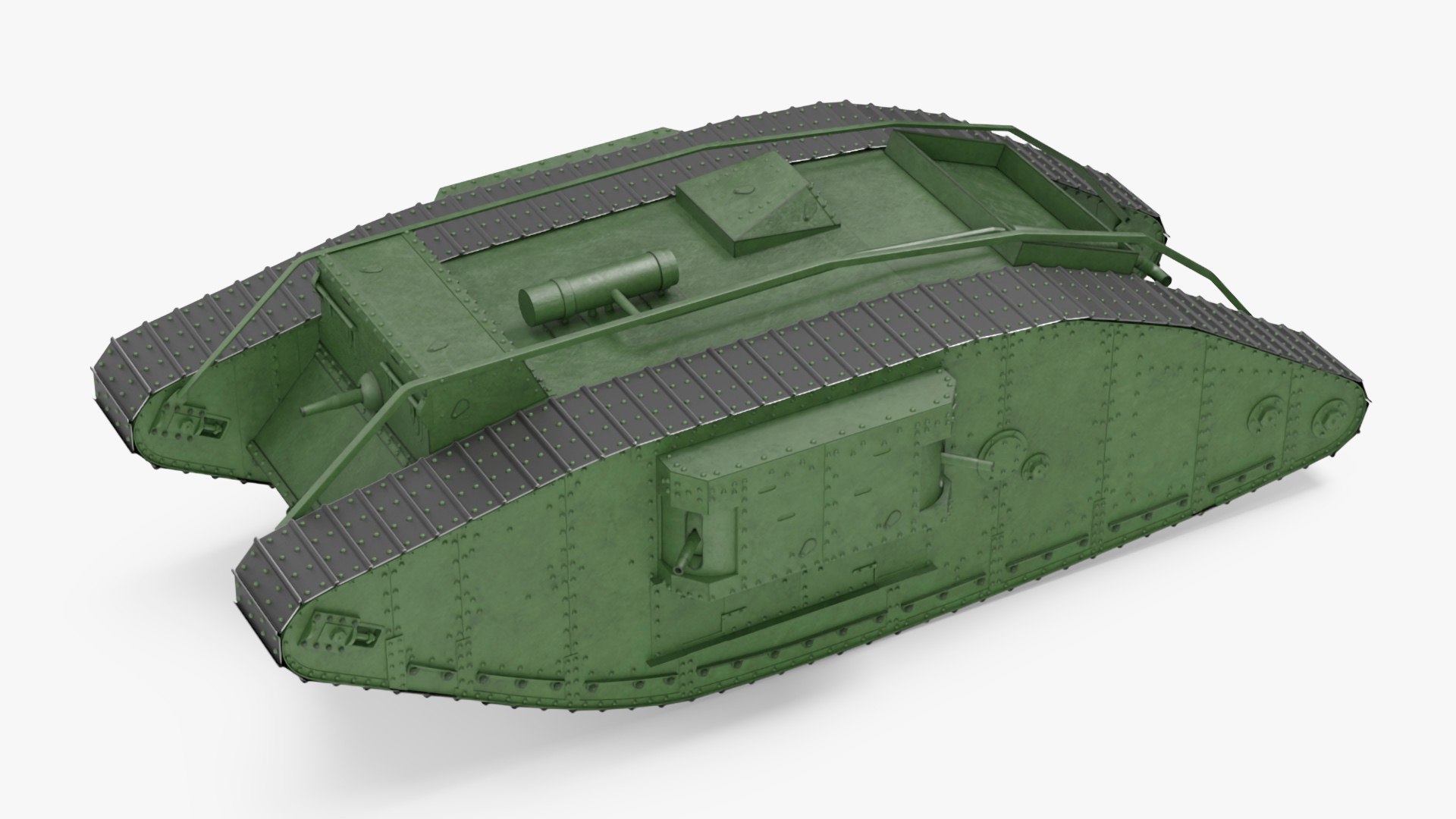 Tank MK 4 Female Green Rigged Model - TurboSquid 2246288