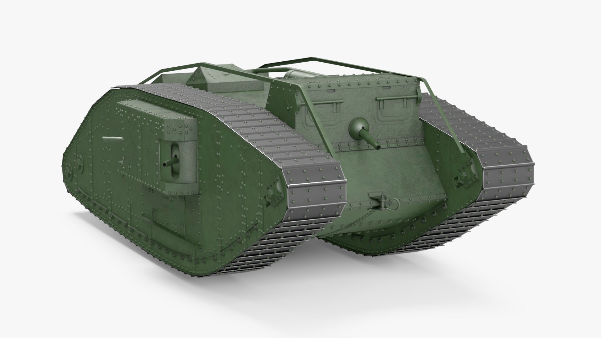 Tank MK 4 Female Green Rigged Model - TurboSquid 2246288