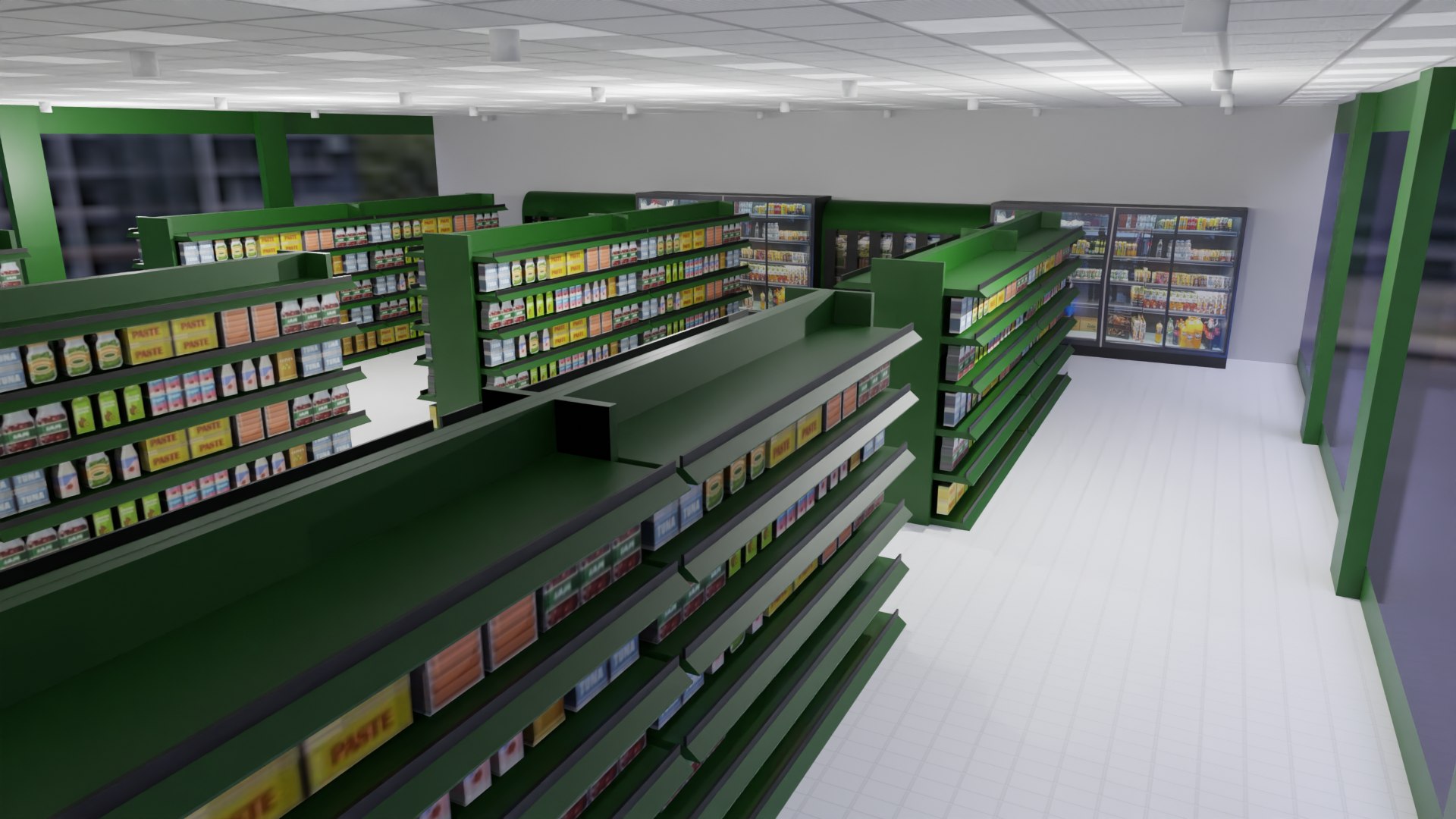 Supermarket Interior 3D Model - TurboSquid 2140766