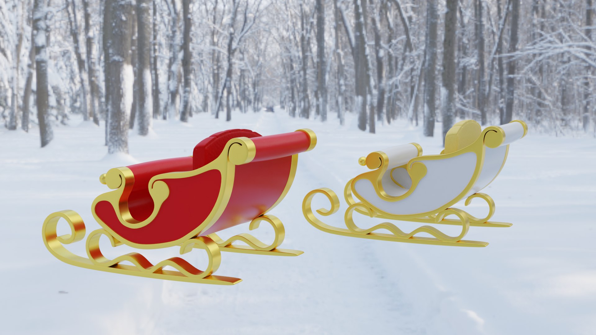 Santa sleigh 3D - TurboSquid 1612479
