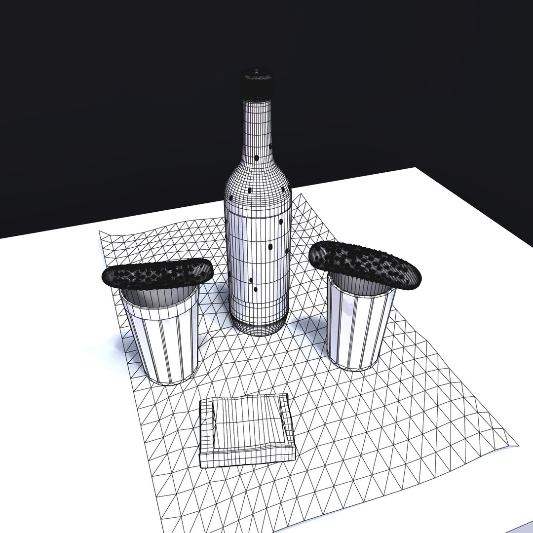 Russian Vodka Set 3d Model