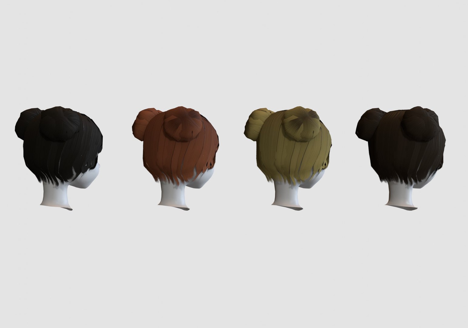Hairstyle In 4 Colors 3D Model - TurboSquid 1899399