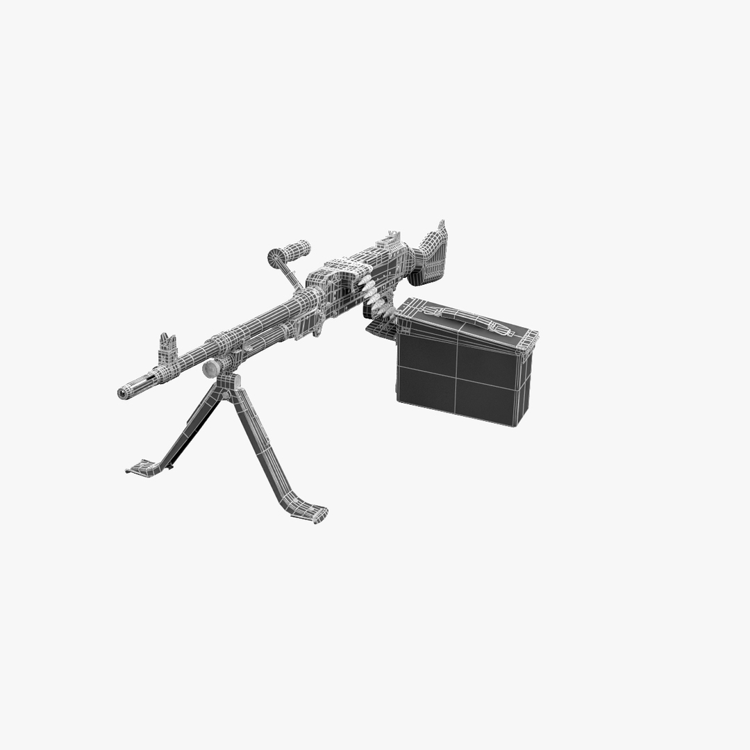 3d model of machine gun fn mag