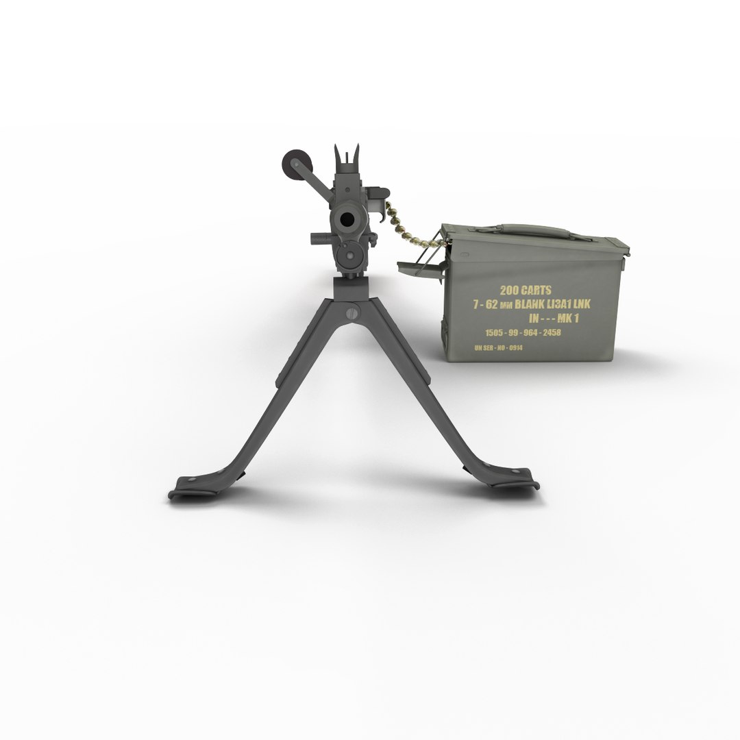 3d model of machine gun fn mag