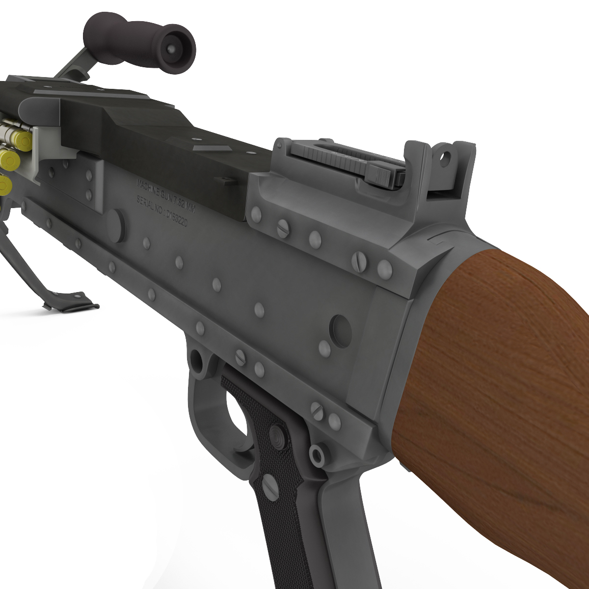 3d model of machine gun fn mag