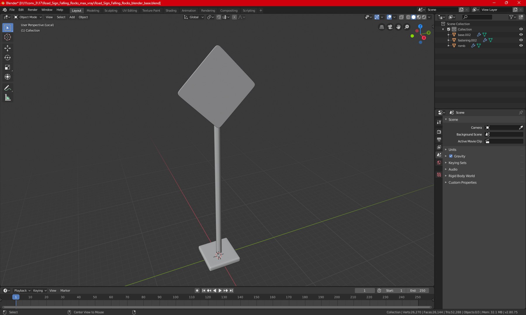 Road Sign Falling Rocks 3D Model - TurboSquid 2211874