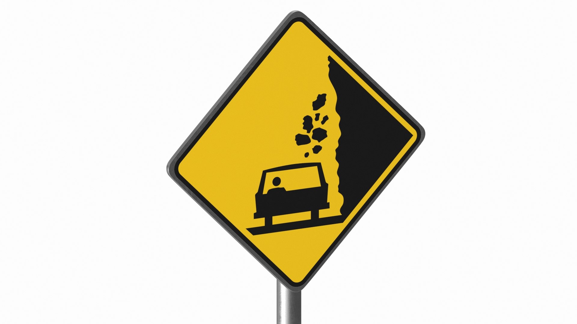 Road Sign Falling Rocks 3D Model - TurboSquid 2211874