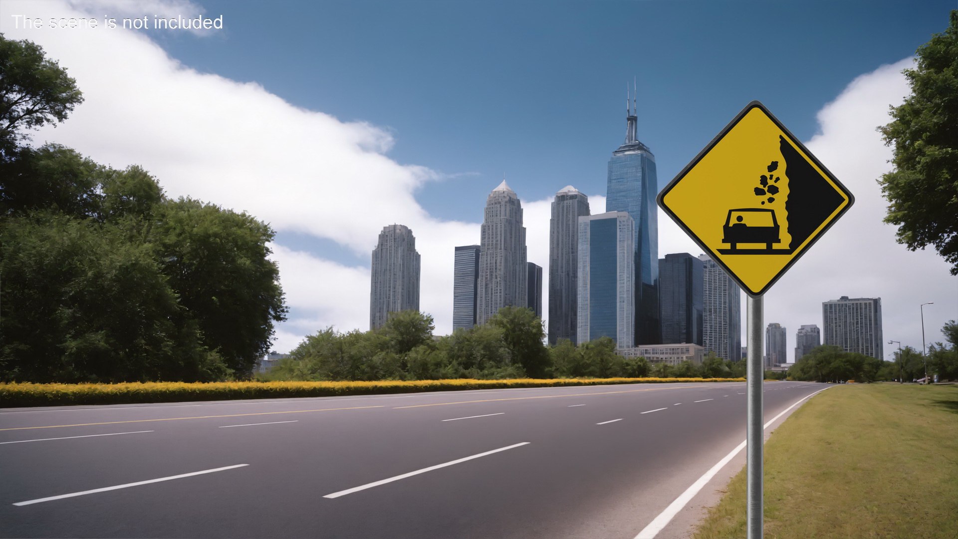 Road Sign Falling Rocks 3D Model - TurboSquid 2211874