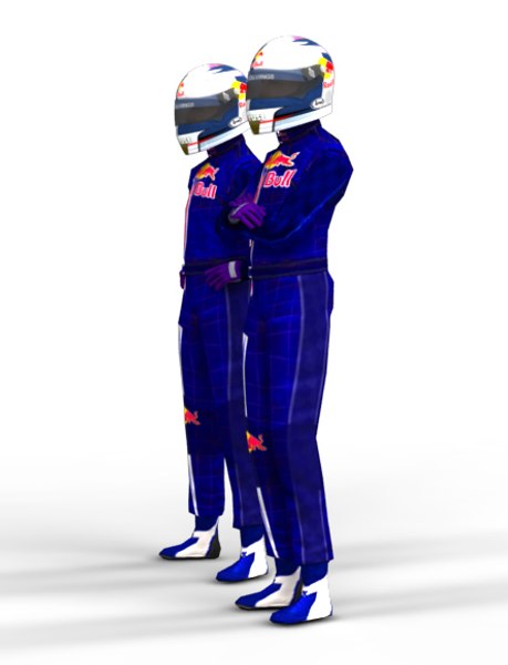 packed 12 f1 drivers 3d model