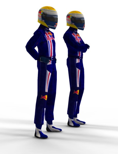 packed 12 f1 drivers 3d model