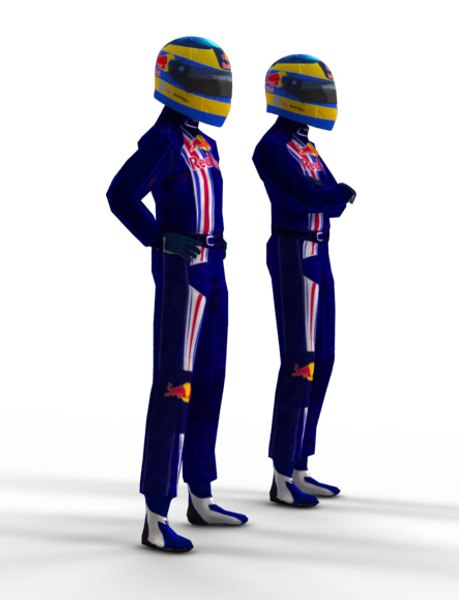 packed 12 f1 drivers 3d model