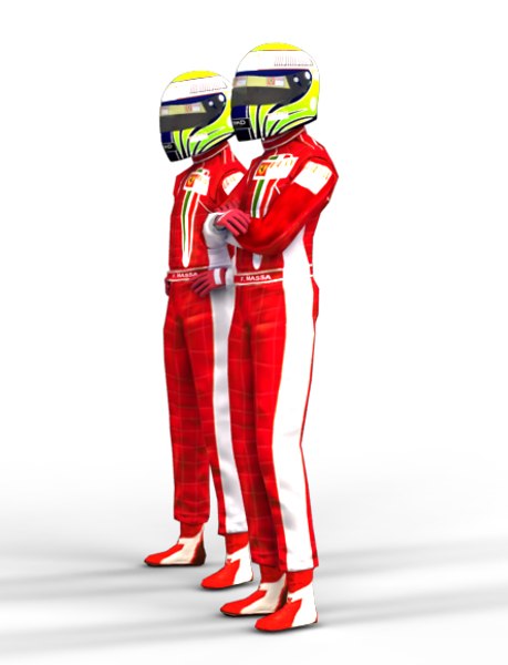 packed 12 f1 drivers 3d model