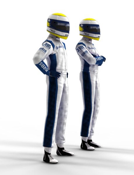 packed 12 f1 drivers 3d model