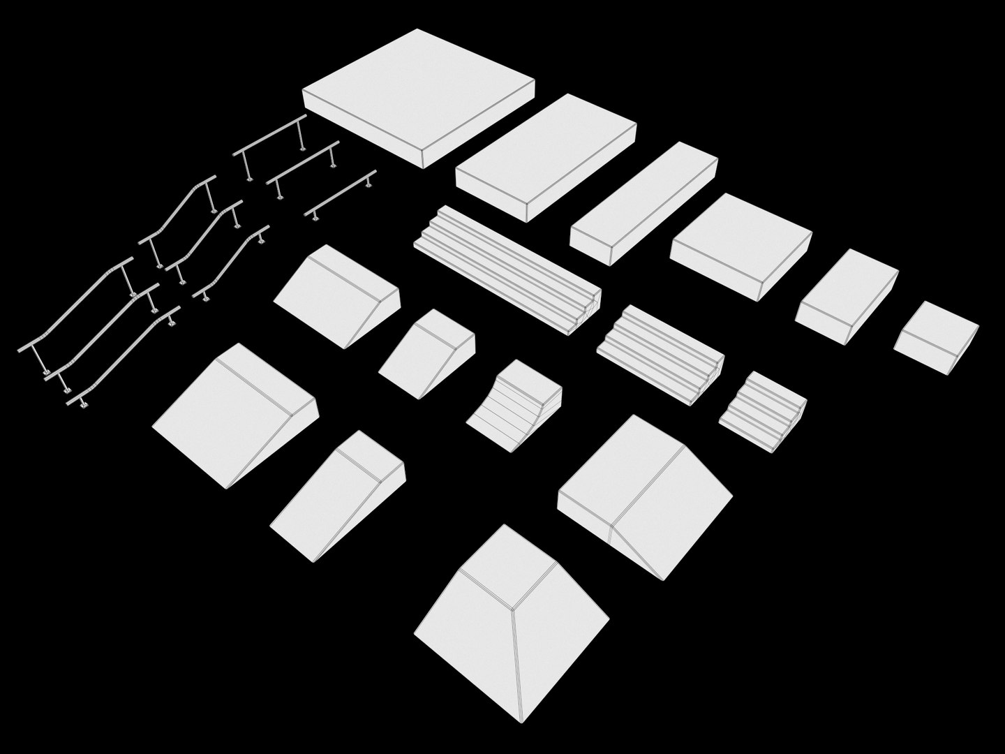 Skatepark Skate Modular 3D Model - TurboSquid 1404471