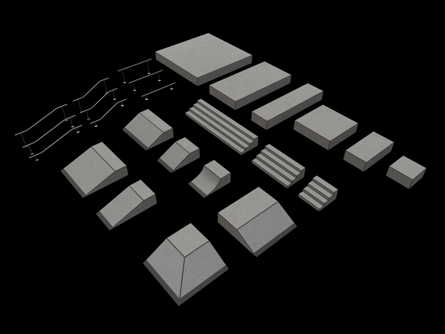 Skatepark Skate Modular 3D Model - TurboSquid 1404471