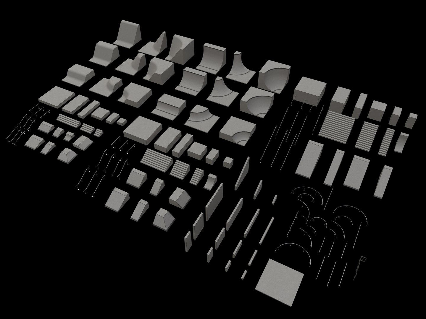 Skatepark Skate Modular 3D Model - TurboSquid 1404471