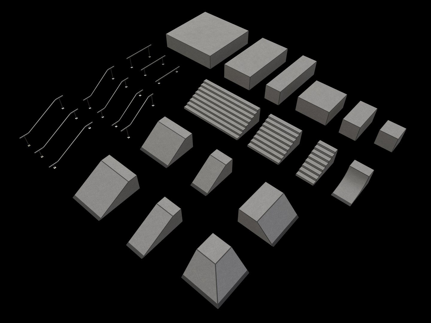 Skatepark Skate Modular 3D Model - TurboSquid 1404471