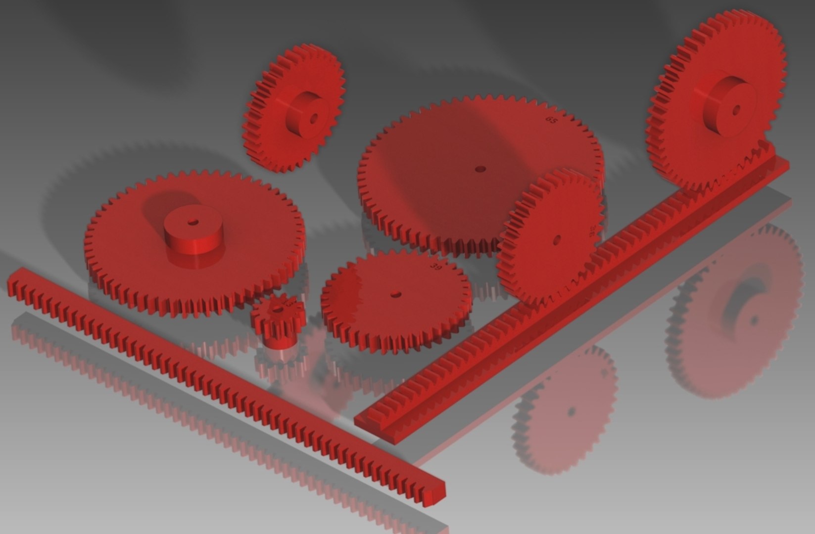 3d Gear Set Module 1 Model