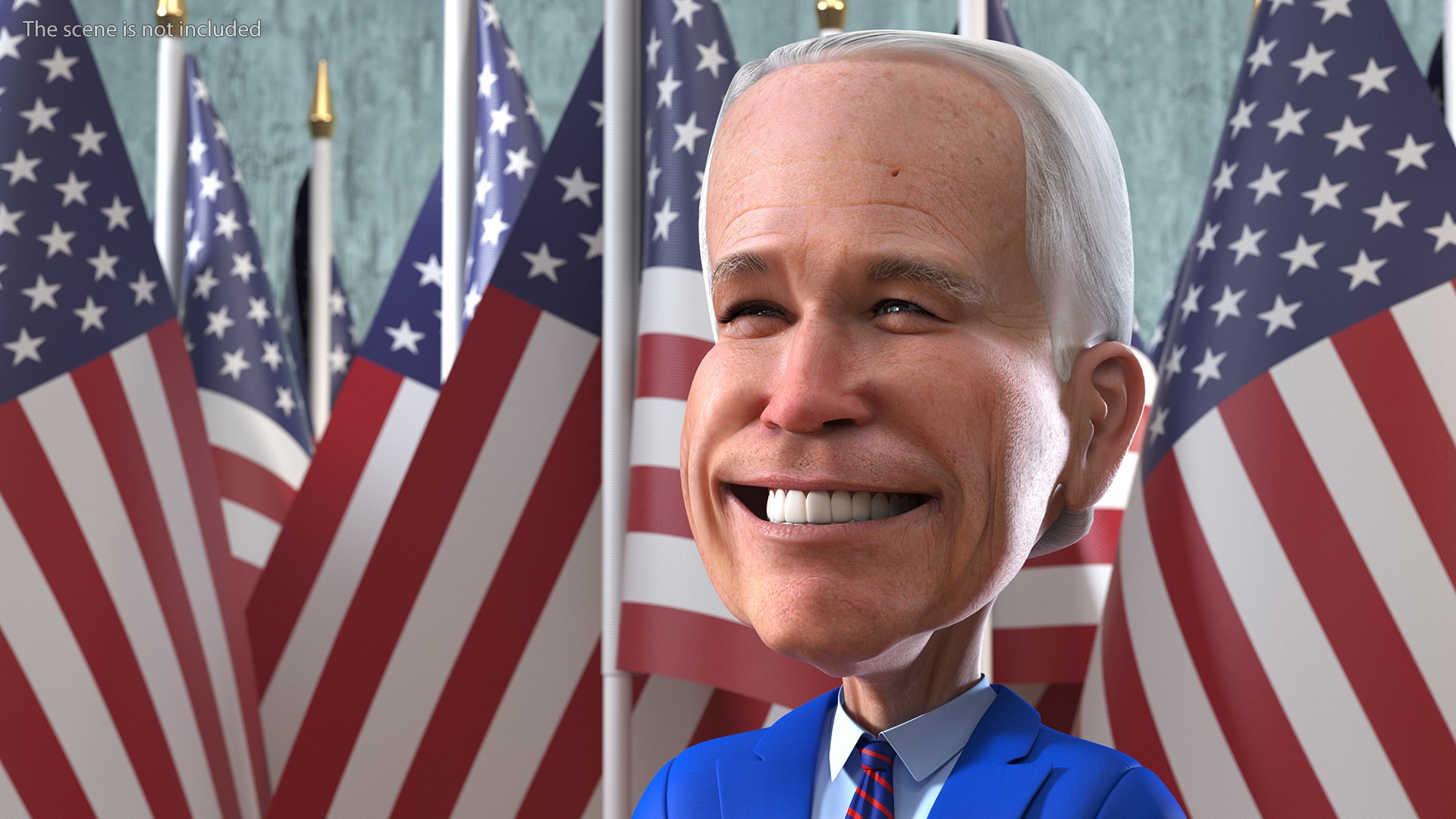 3D Cartoon Joe Biden Smiling Head - TurboSquid 1789526