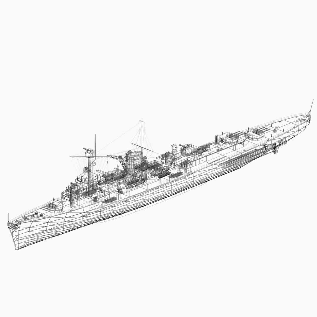 Light Cruiser Leipzig Ww2 German 3d Model
