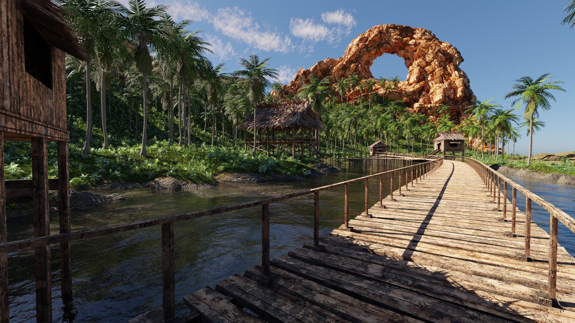 Waterfall Tropical Scene Model - TurboSquid 1986507