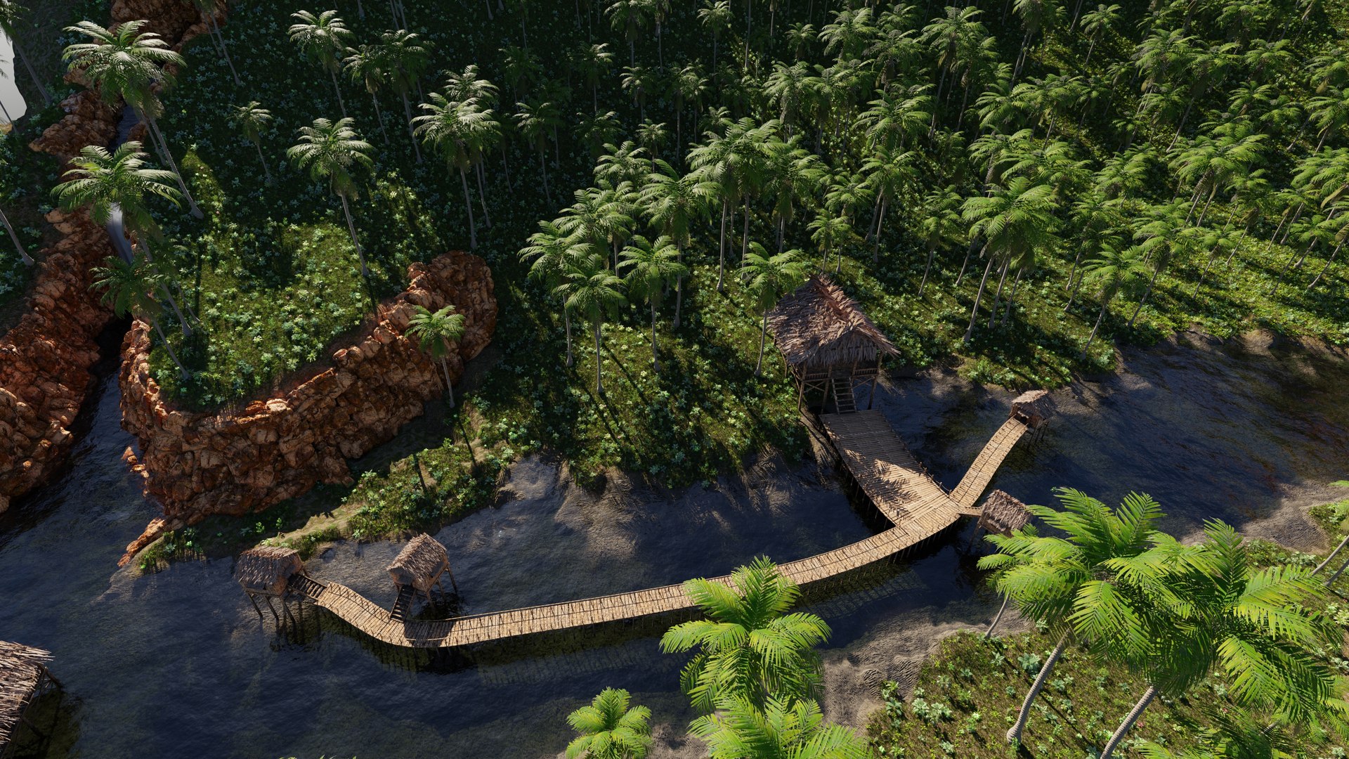 Waterfall Tropical Scene Model - TurboSquid 1986507