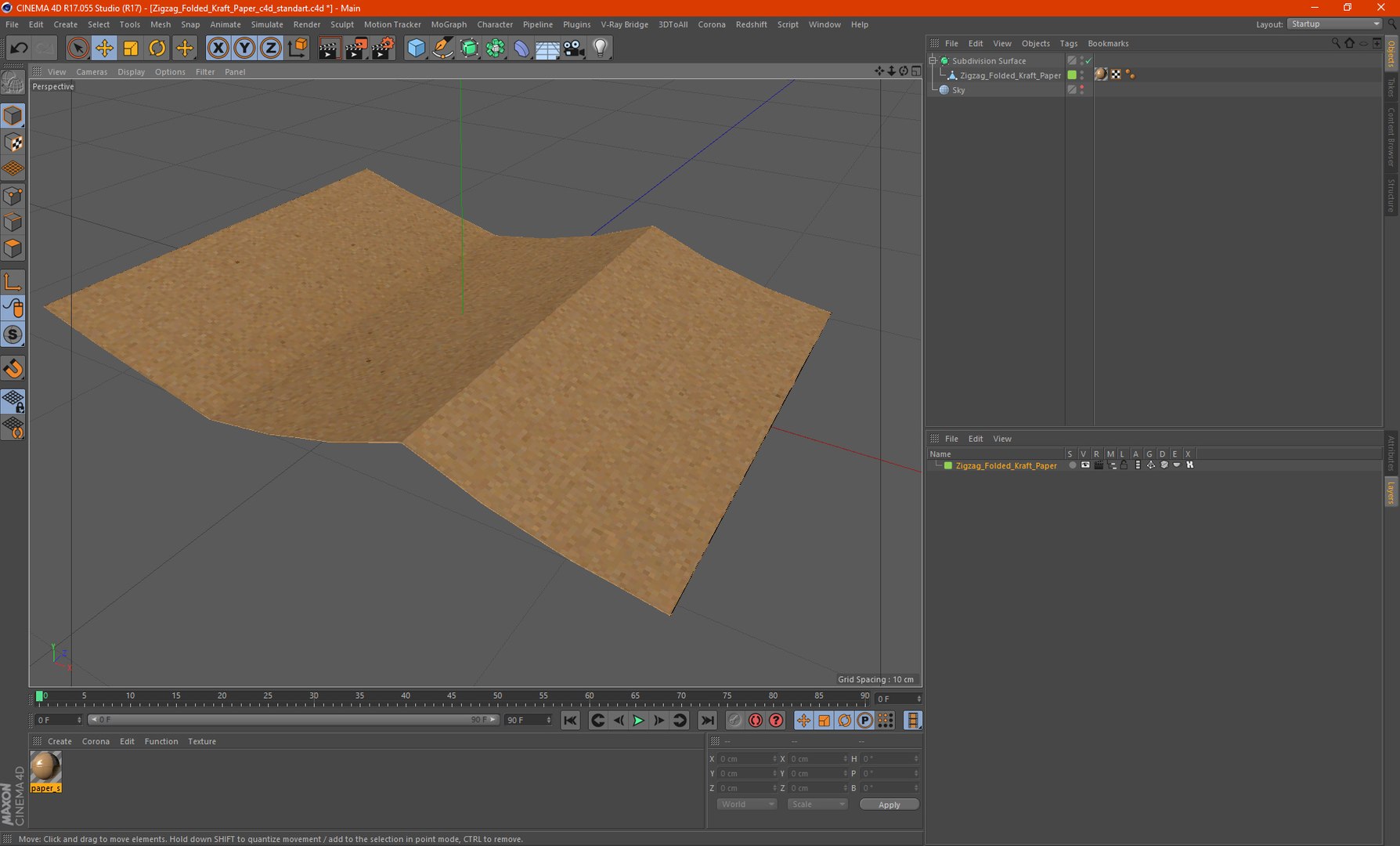 3D model Zigzag Folded Kraft Paper - TurboSquid 1993709