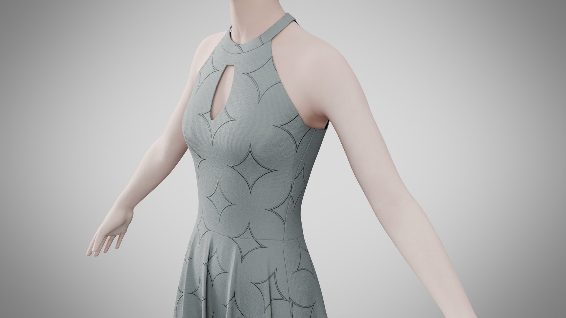 3D Dress 23 Philippine Gray With Design Model - TurboSquid 2474334