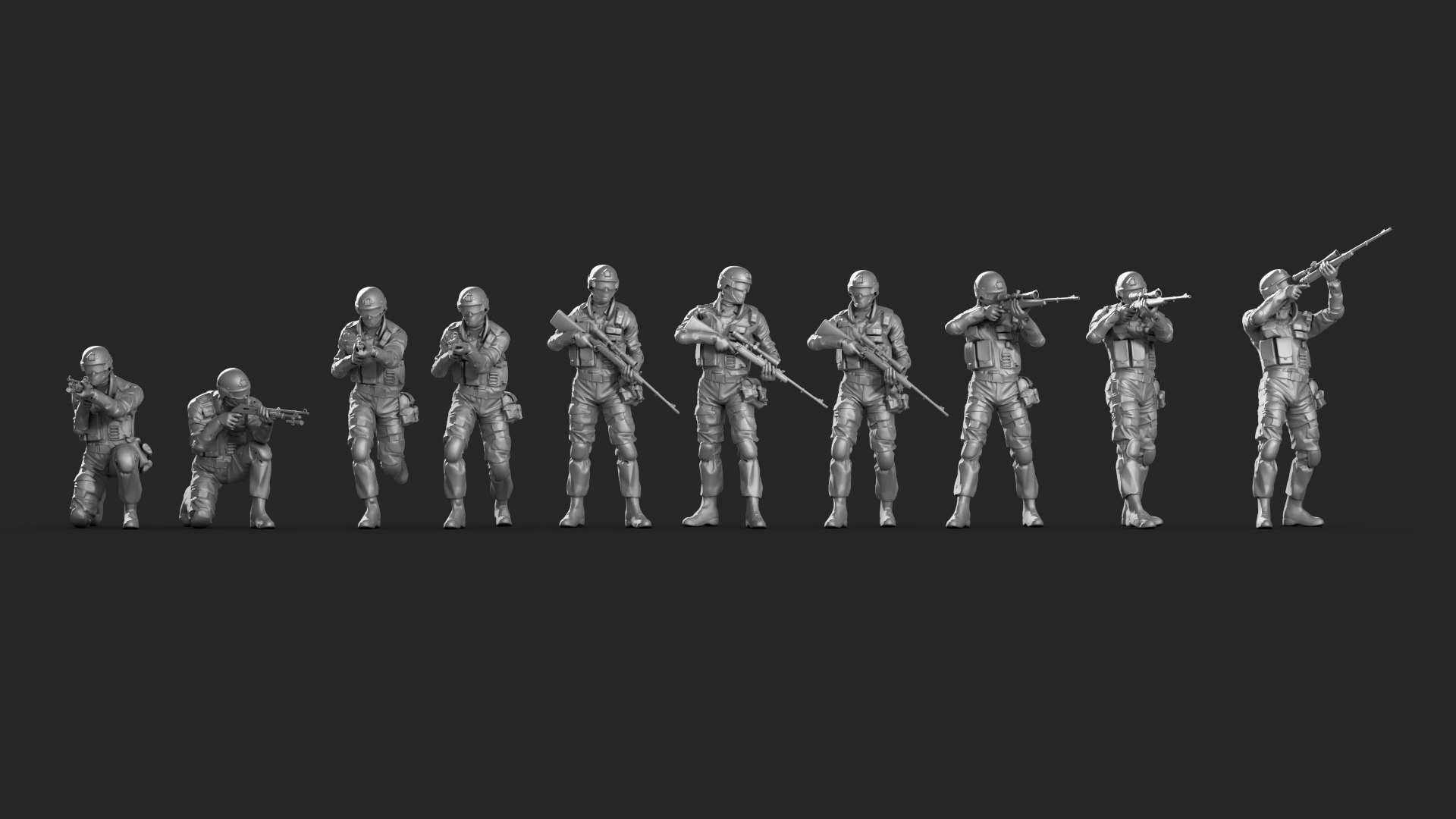 SWAT Figure Set 03 3D Model - TurboSquid 1809318