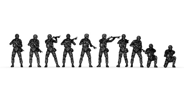 SWAT Figure Set 03 3D model - TurboSquid 1809318