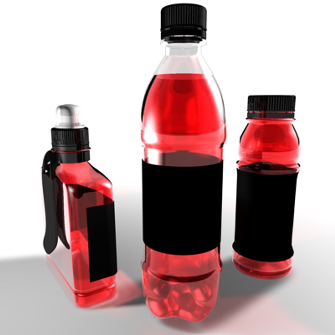 3d model bottles label