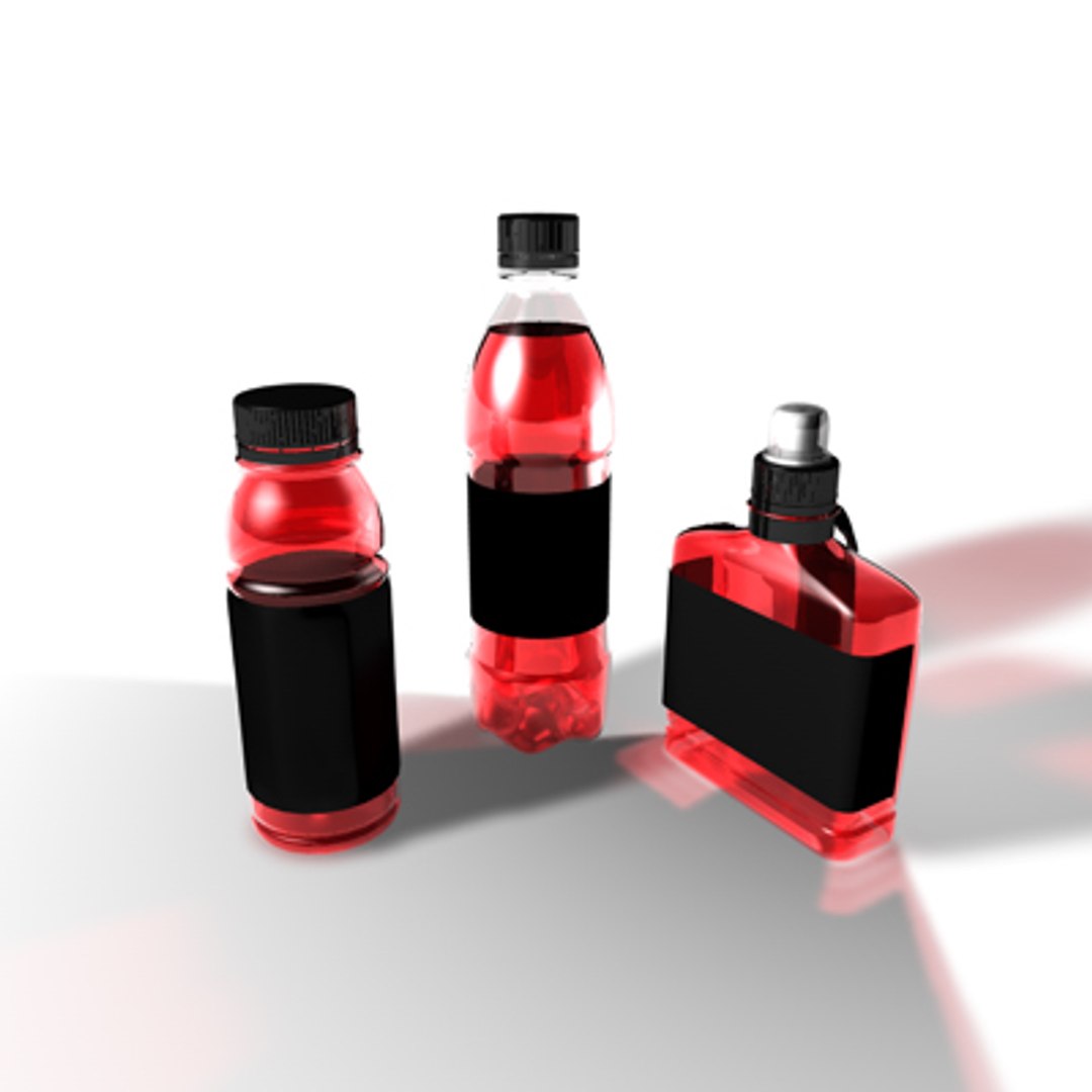 3d model bottles label