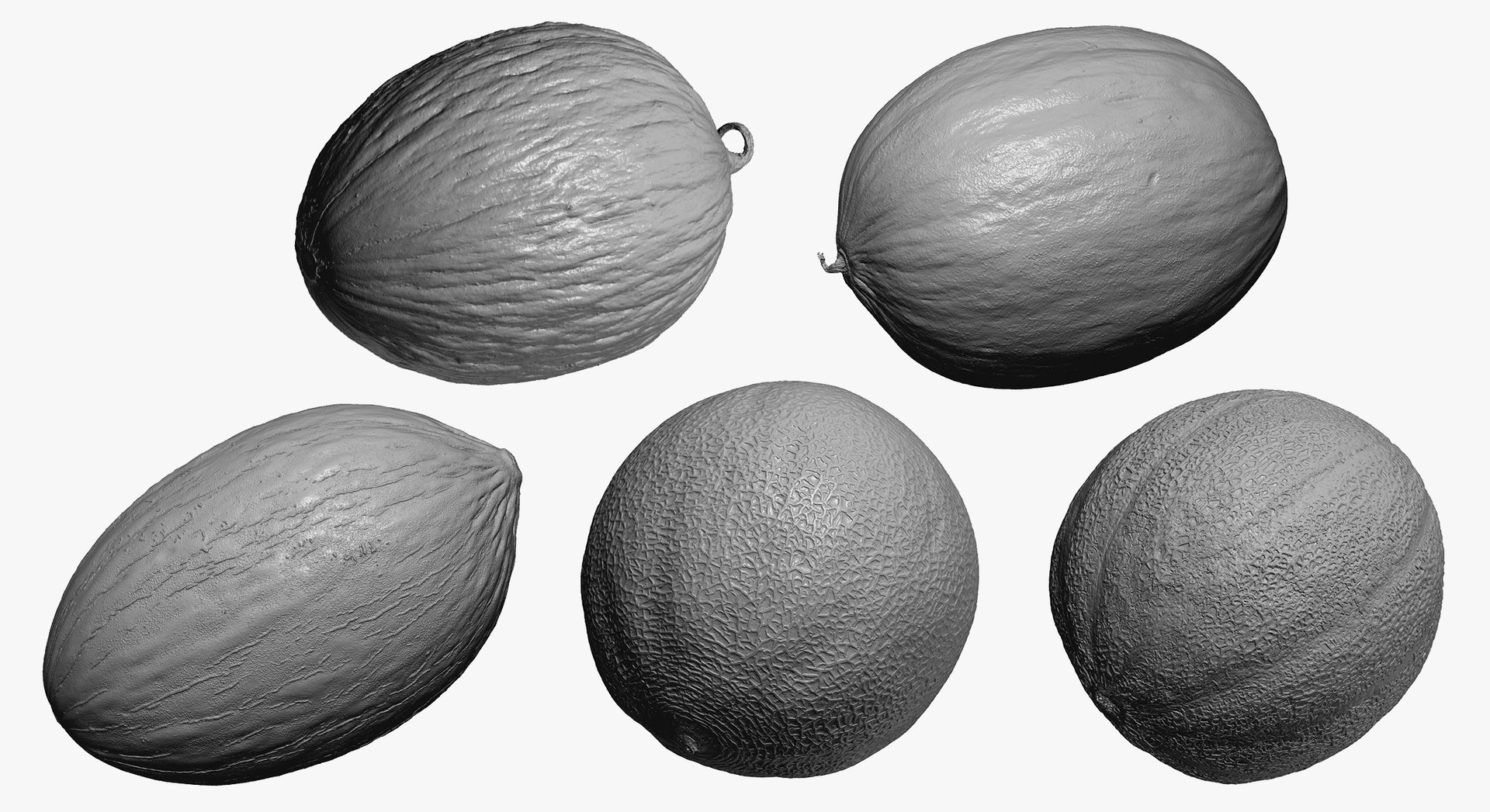 Melons Collection 01 - 5 models RAW Scans 3D - TurboSquid 1830436