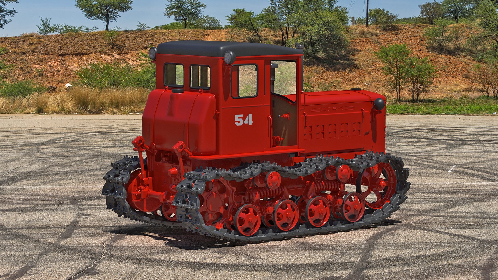 Soviet crawler tractor dt54 model - TurboSquid 1576267