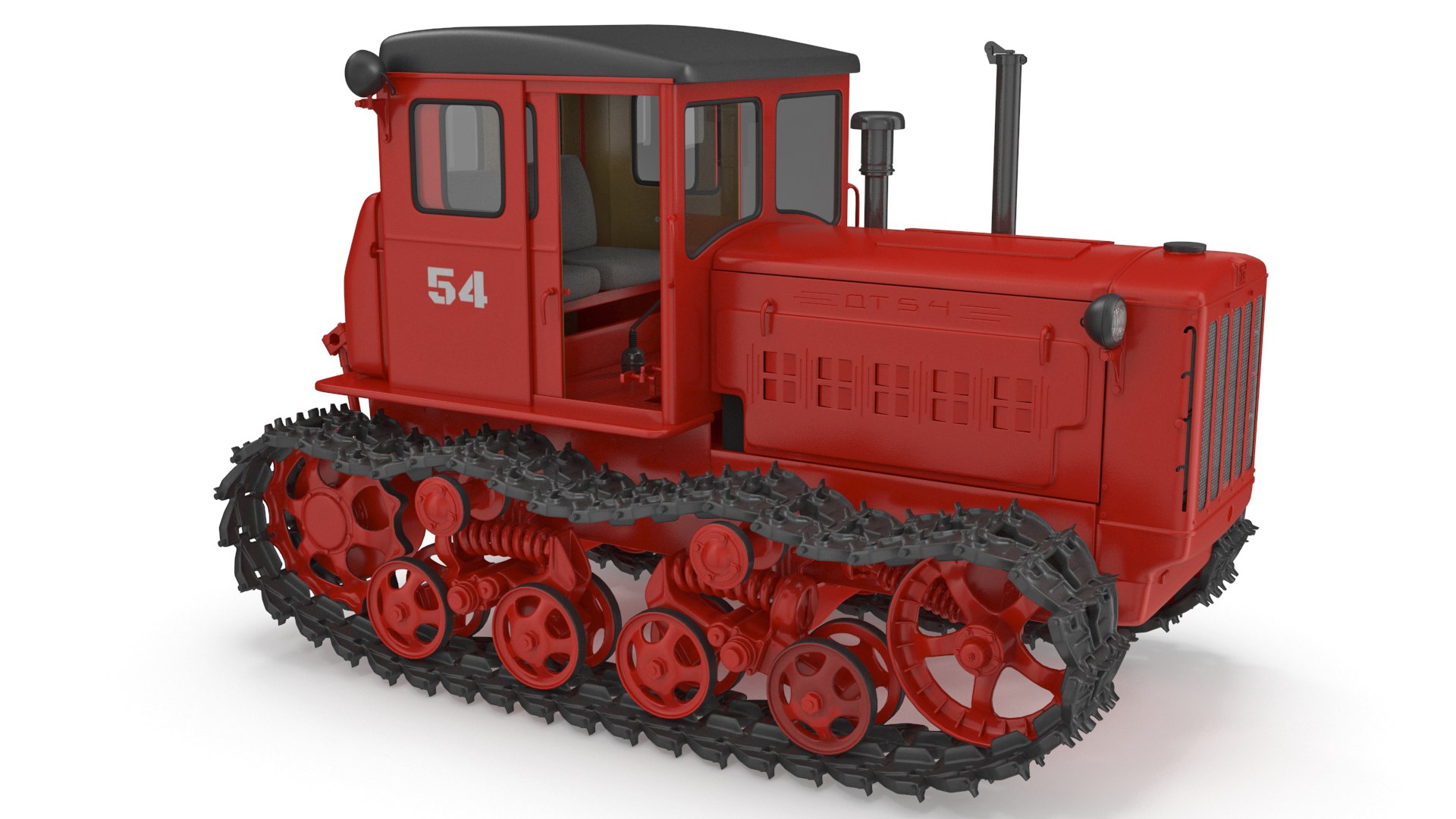 Soviet crawler tractor dt54 model - TurboSquid 1576267