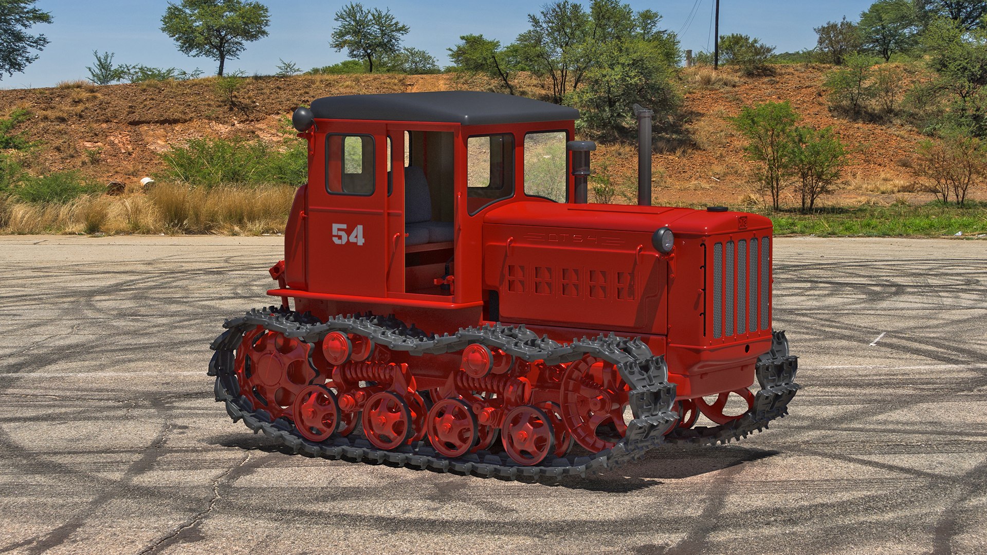 Soviet crawler tractor dt54 model - TurboSquid 1576267