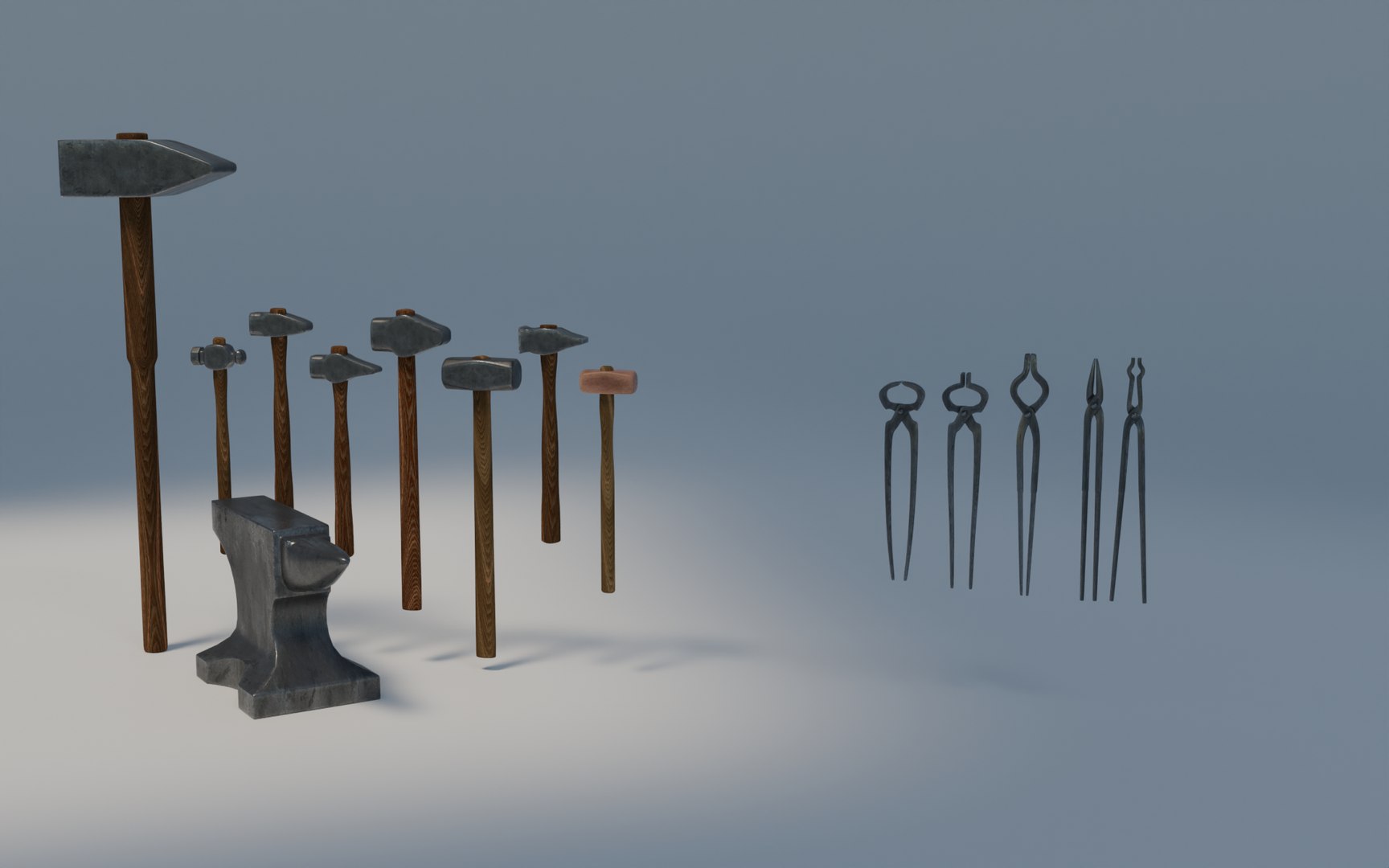 Black Smith Tools 3D Model - TurboSquid 2075918