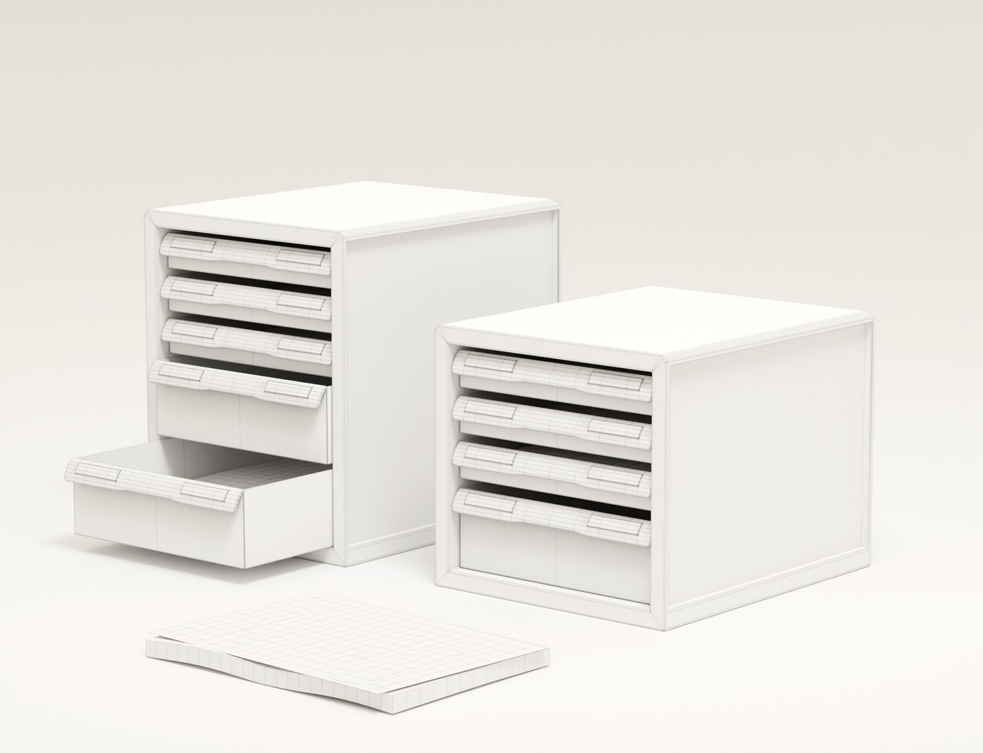 3D Low-Poly Desktop Drawer Sorter Model - TurboSquid 2089967