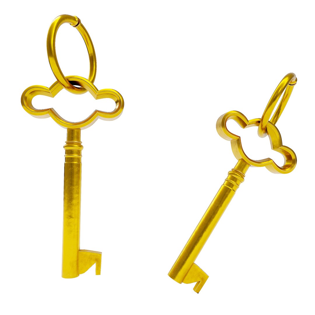 3D Antique gold key 3d model model - TurboSquid 1976677