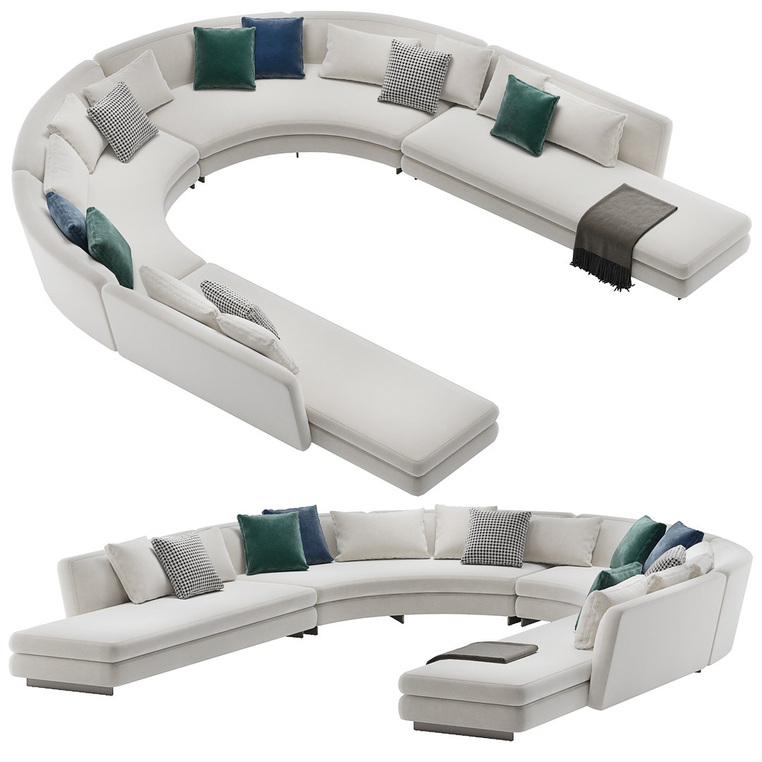 Minotti Seymour circle modular 3D model - TurboSquid 1967853