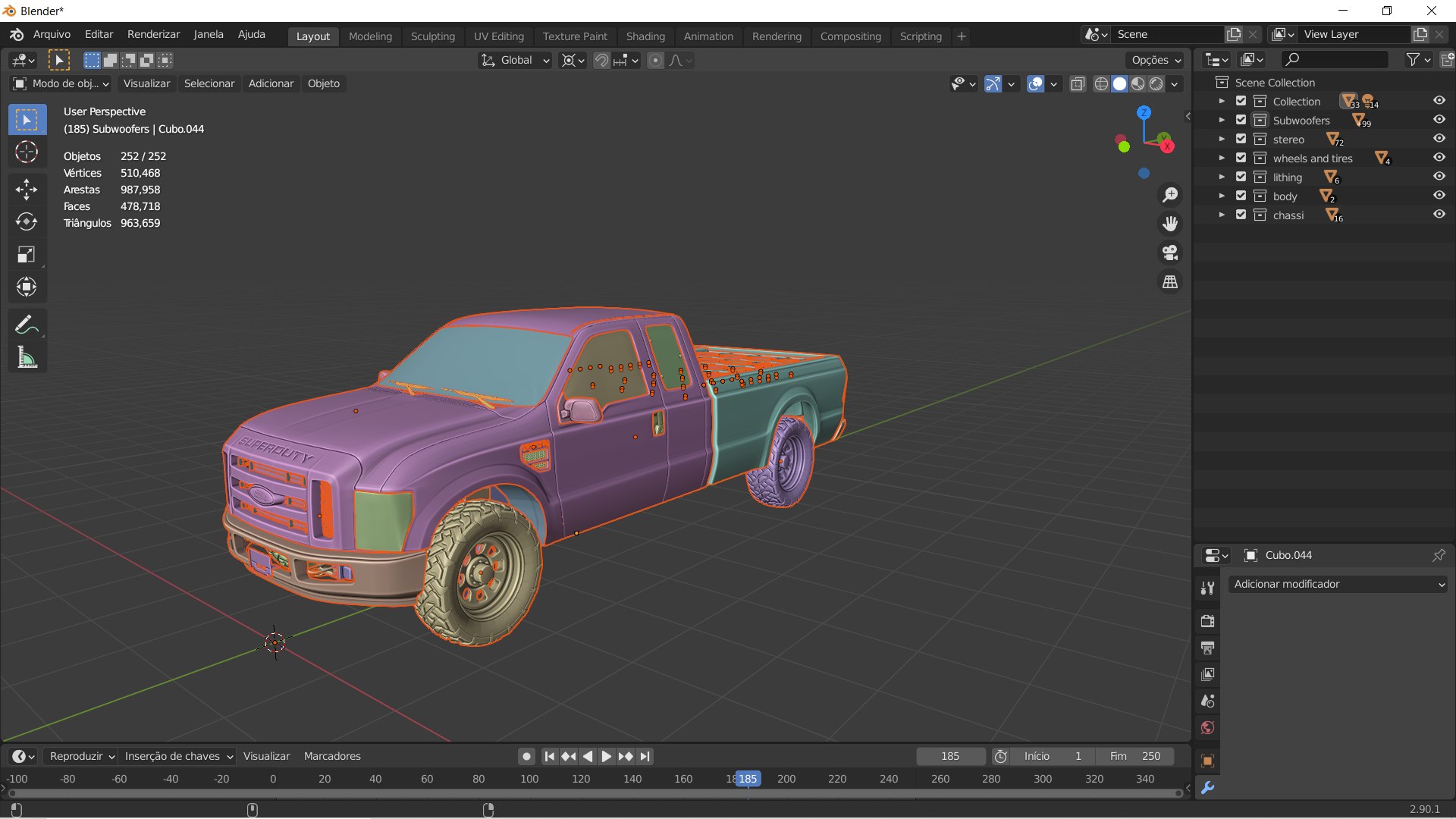 3D Ford F-250 2009 With Speaker - Blender Model - TurboSquid 1745031