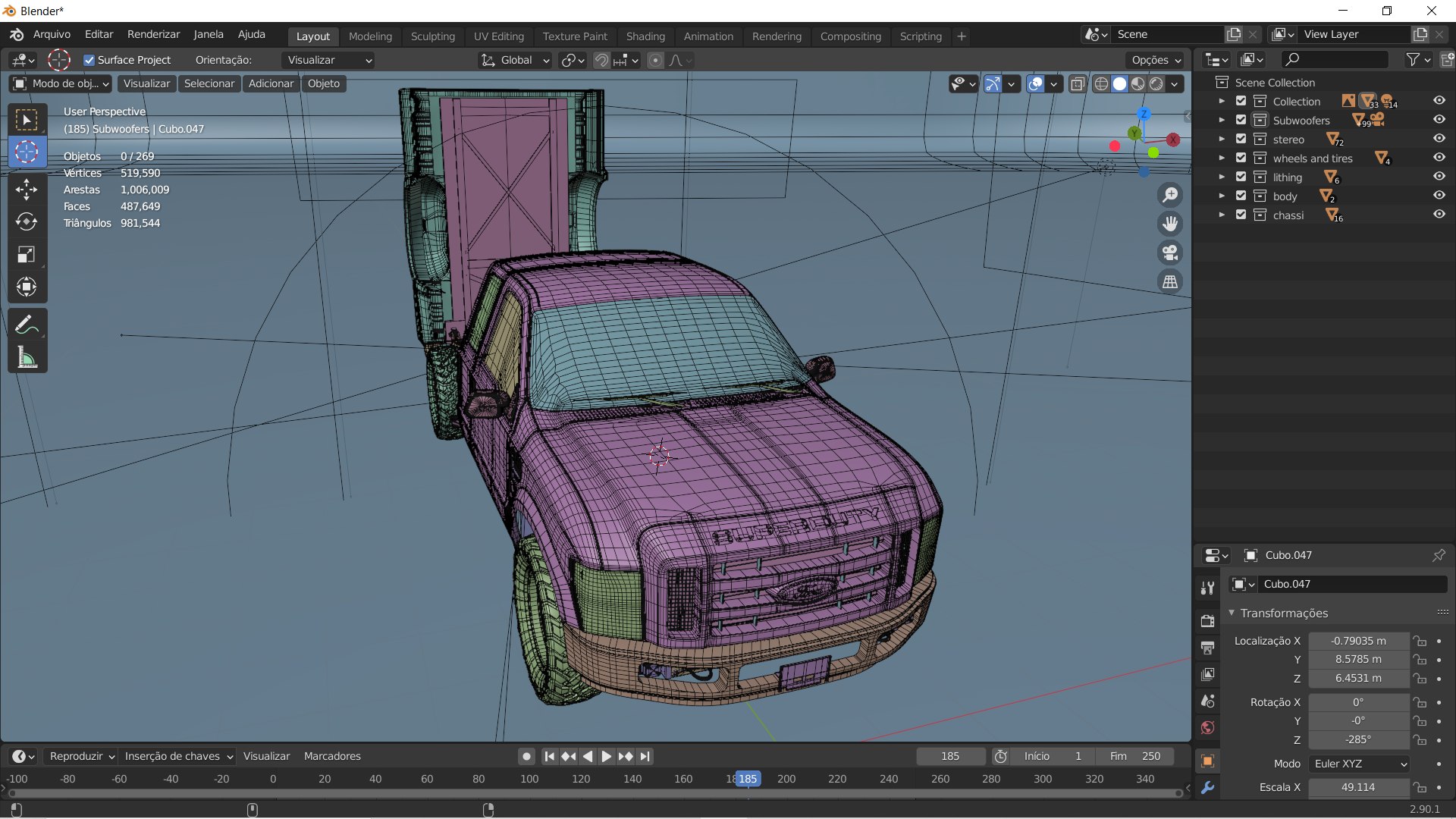 3D Ford F-250 2009 With Speaker - Blender Model - TurboSquid 1745031