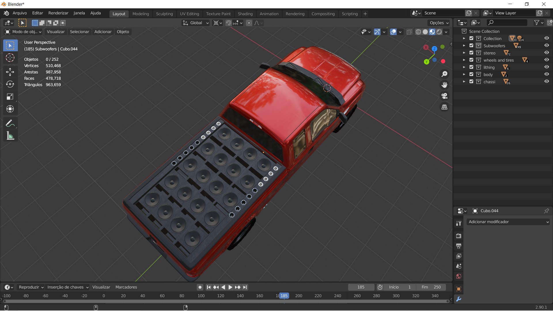3D Ford F-250 2009 With Speaker - Blender Model - TurboSquid 1745031