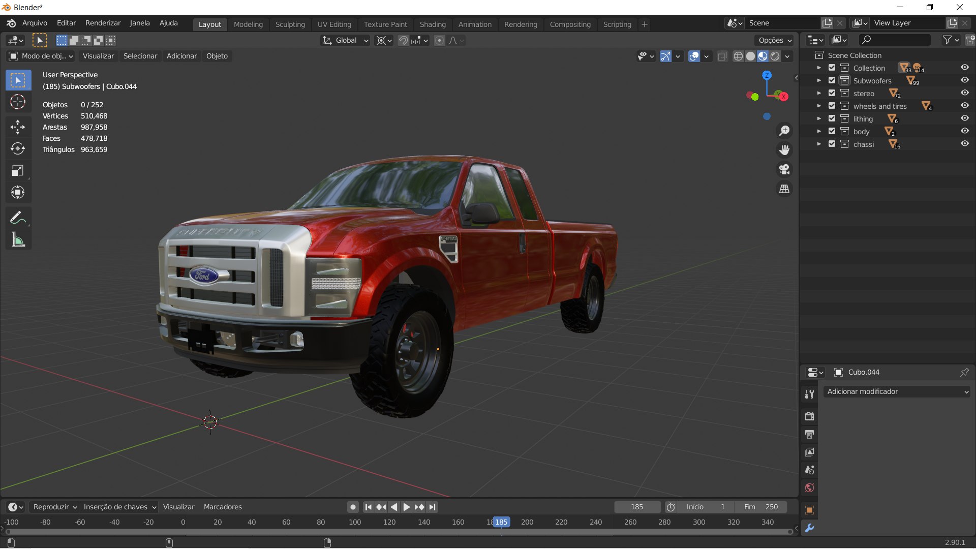 3D Ford F-250 2009 With Speaker - Blender Model - TurboSquid 1745031