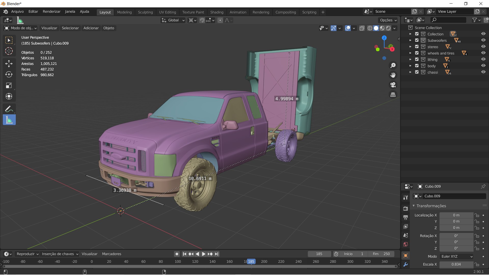 3D Ford F-250 2009 With Speaker - Blender Model - TurboSquid 1745031