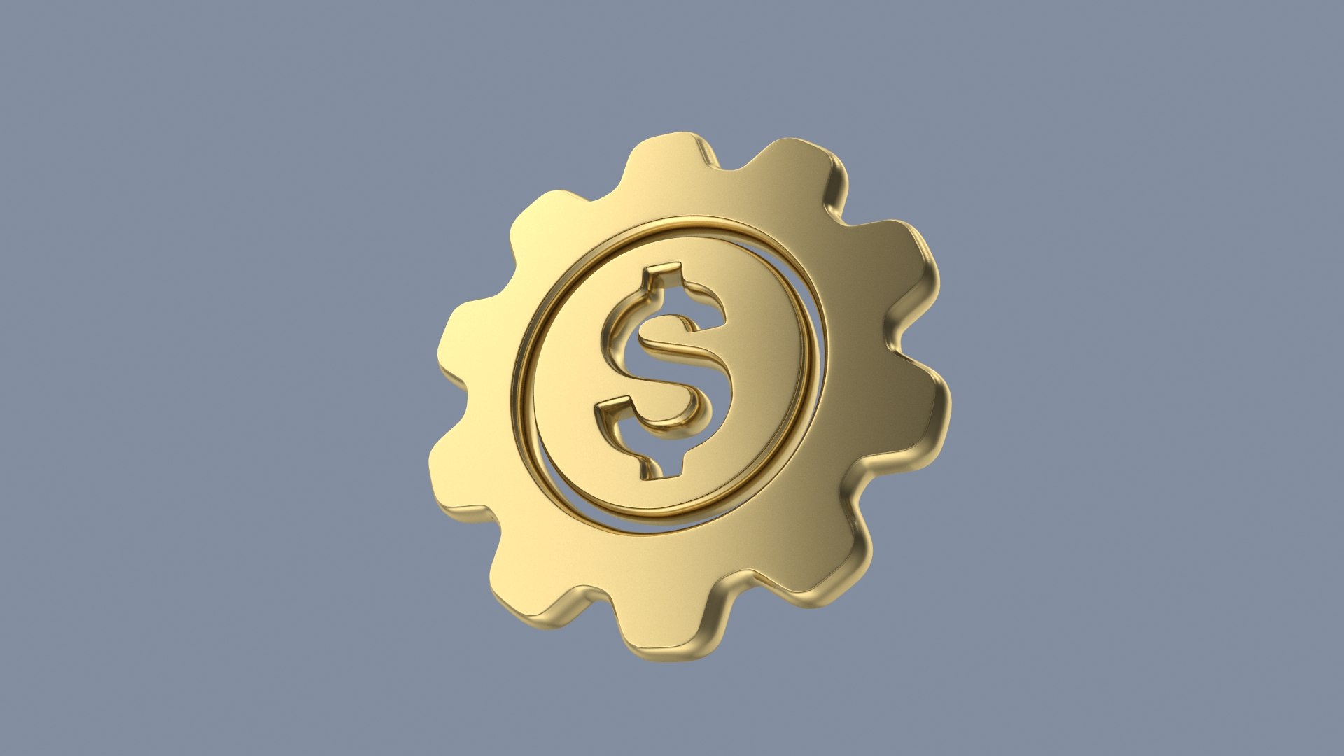 Dollar Gear Revenue Symbol Gold 3D Model - TurboSquid 2065305