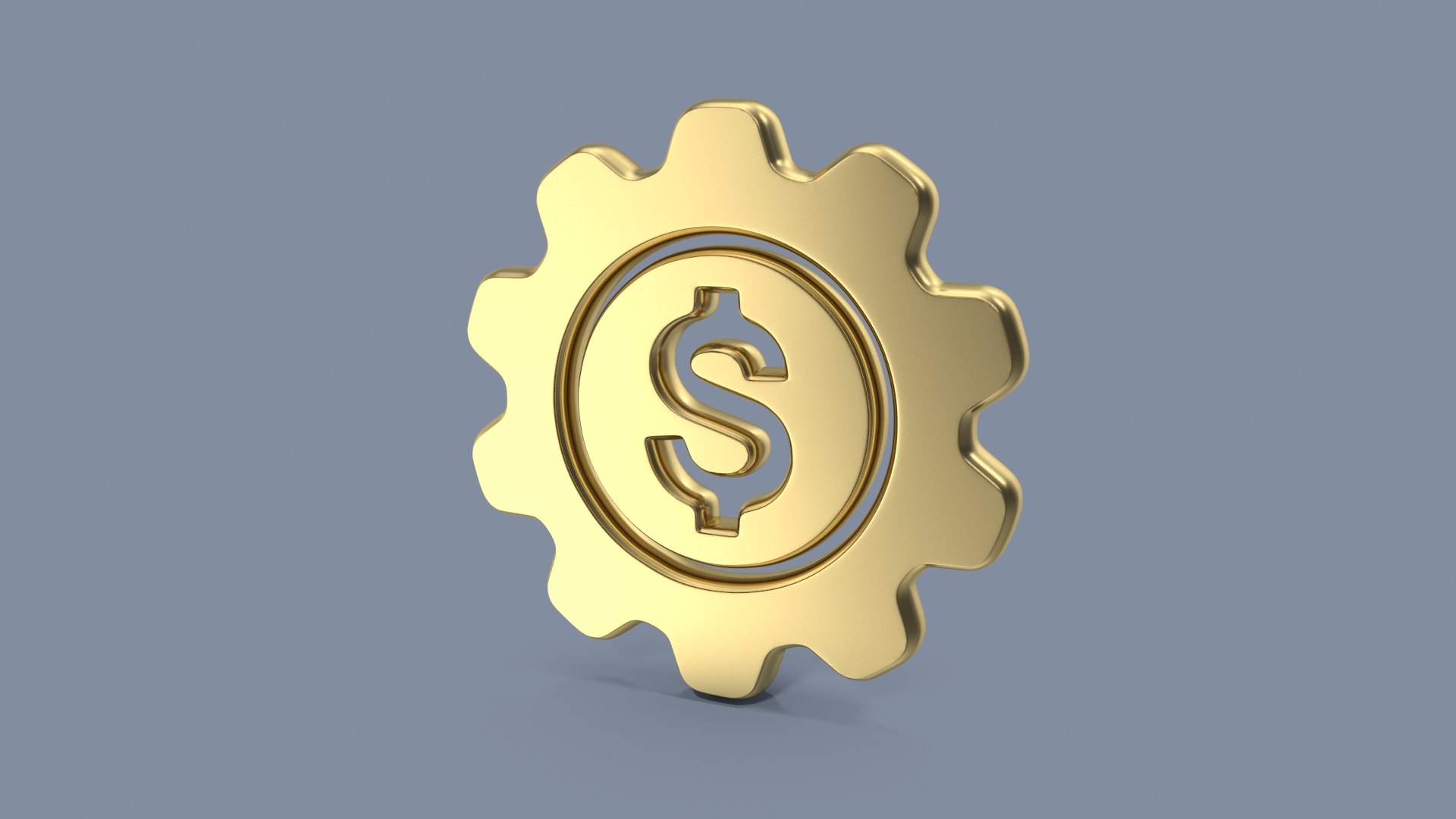 Dollar Gear Revenue Symbol Gold 3D Model - TurboSquid 2065305