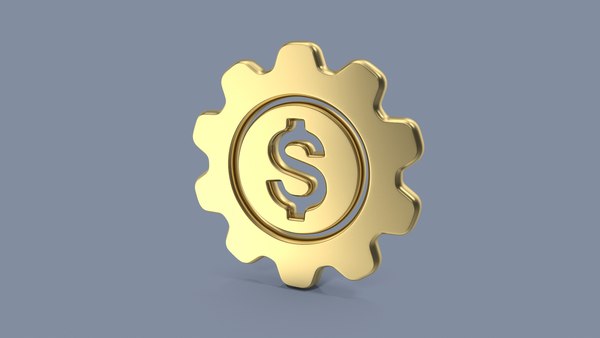 modelo 3d Dollar Gear Revenue Symbol Gold - TurboSquid 2065305