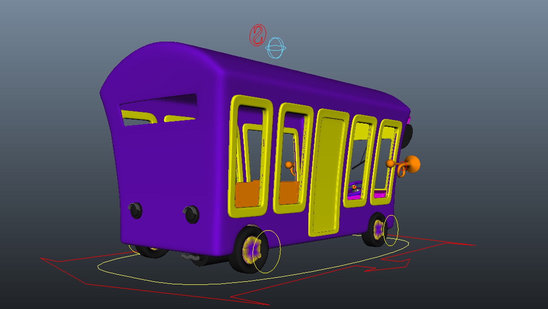 Cartoon Bus Model - TurboSquid 1283330