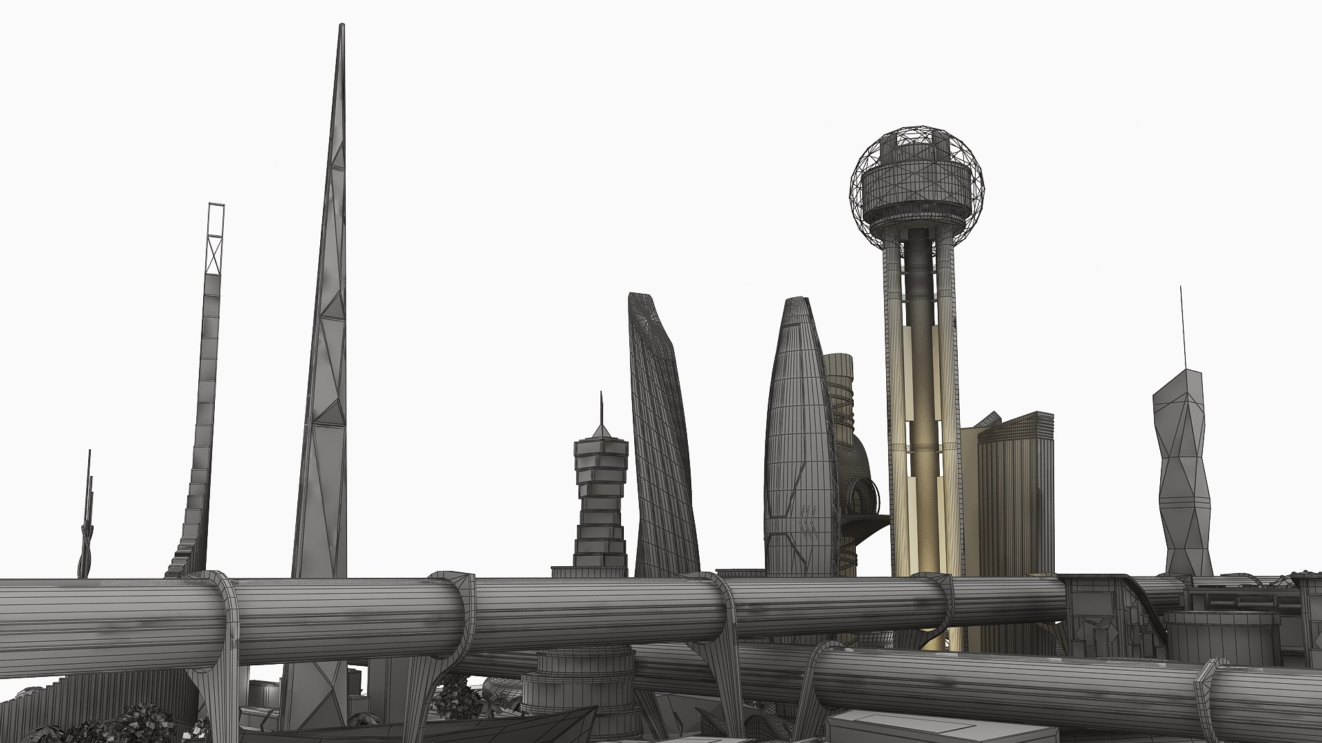3D realistic future city 2 model - TurboSquid 1510314